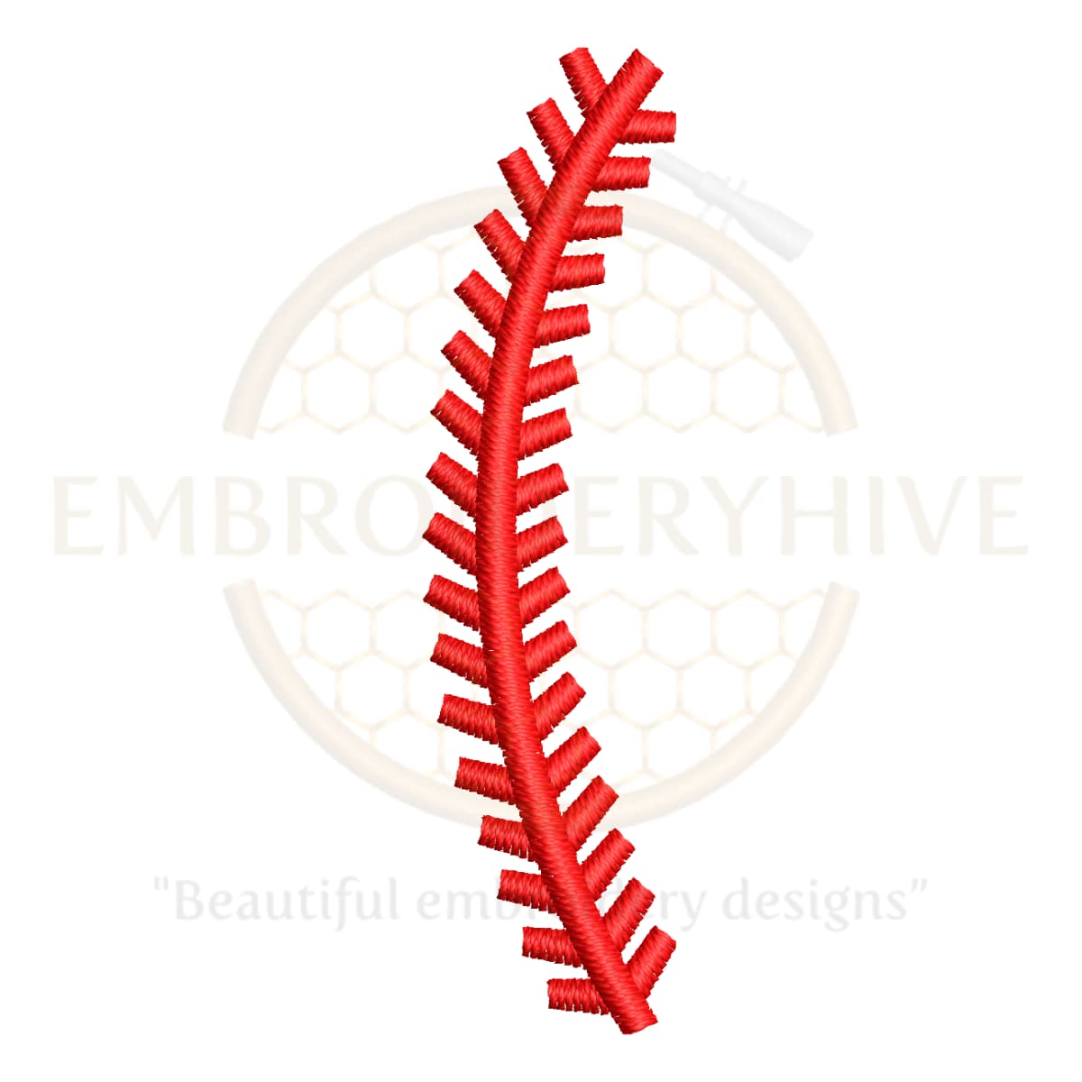 Baseball laces embroidery design - EmbroideryHive