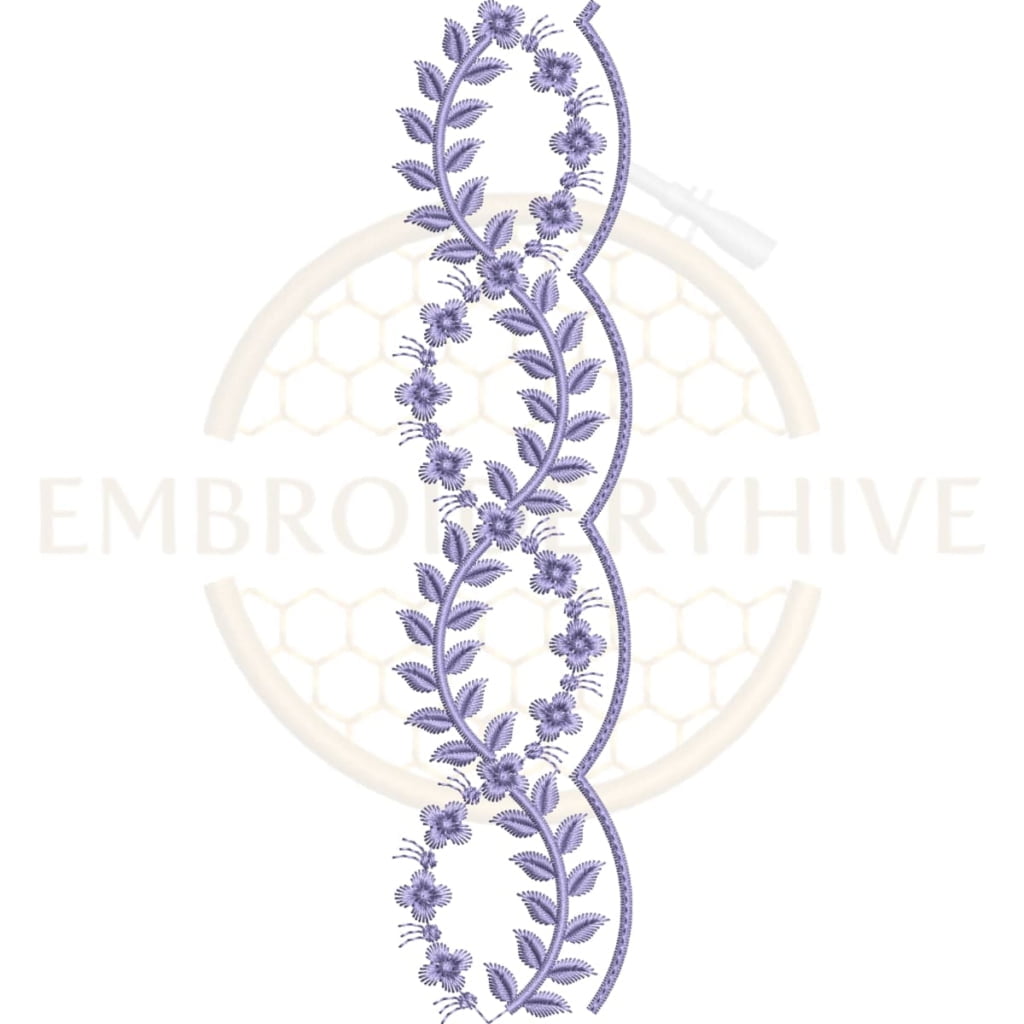 Flower Border Embroidery Design(E-0172) - EmbroideryHive
