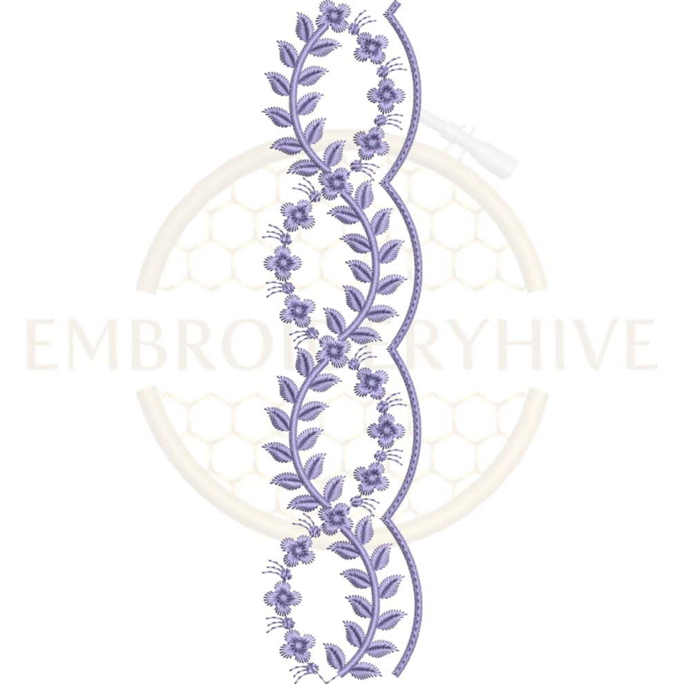 Flower Border Embroidery Design(E-0172) - EmbroideryHive