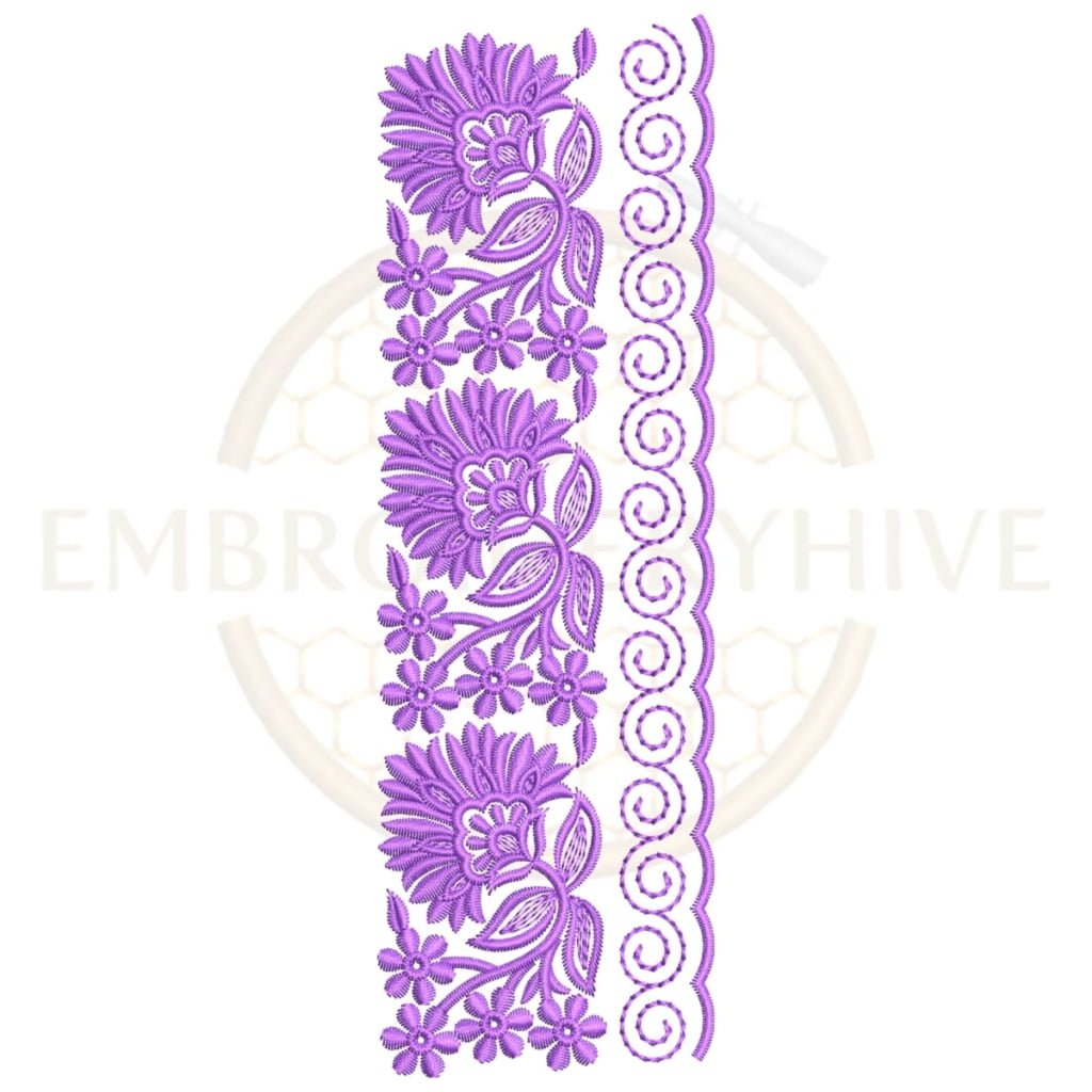 Flower Border Embroidery Design(E-0294) - EmbroideryHive