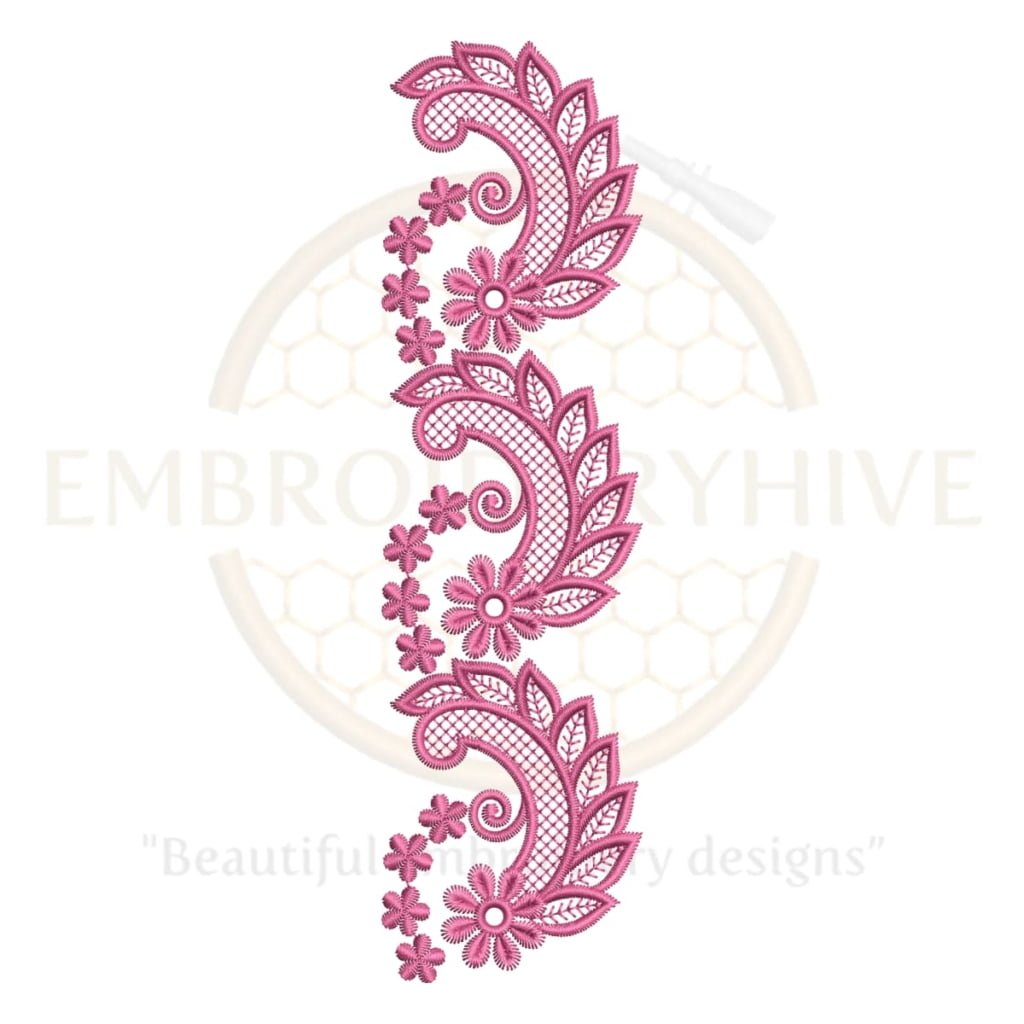 Flower Border Embroidery Design(E-0508) - EmbroideryHive