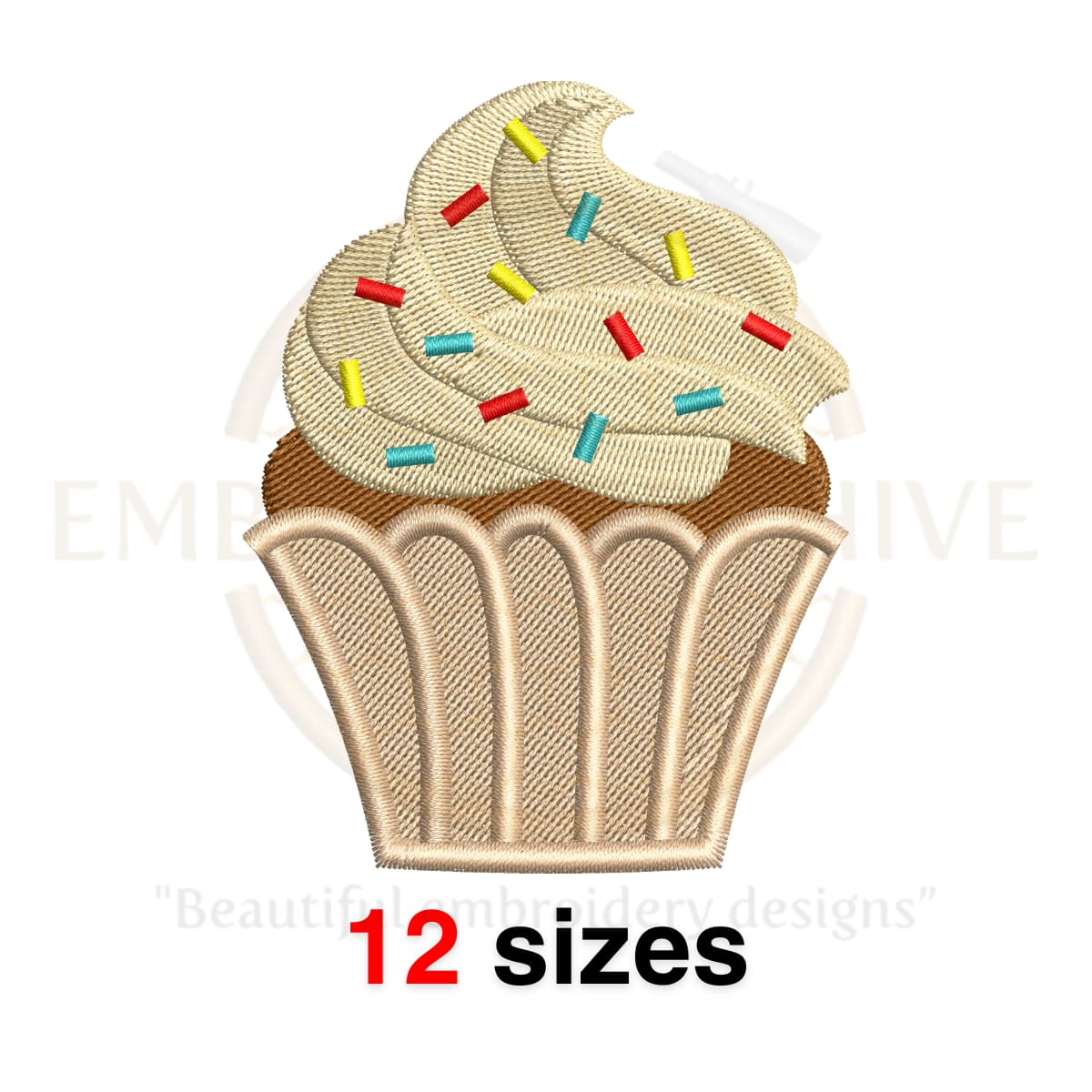 Cupcake Embroidery Design - EmbroideryHive