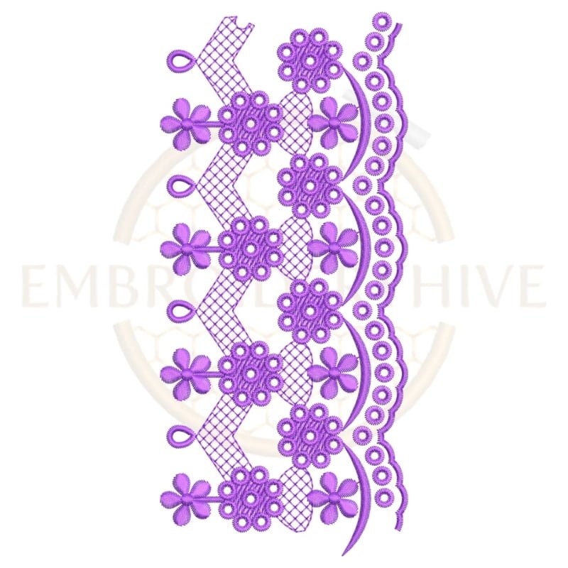 Floral Border Embroidery Design(E-0157) - EmbroideryHive