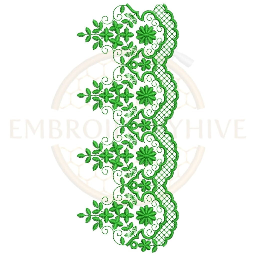 Curved Edge Border Embroidery Design(E-0214) - EmbroideryHive