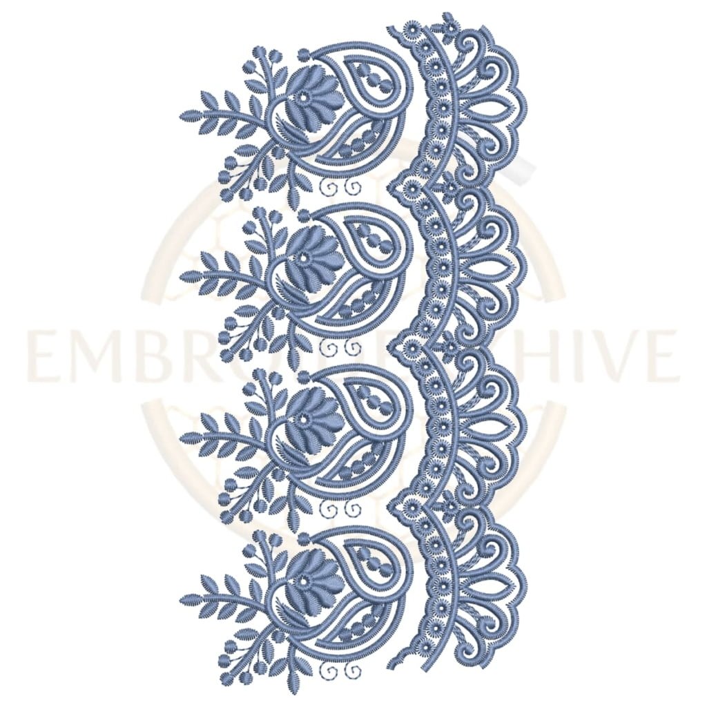 Flower Border Embroidery Design(E-0234) - EmbroideryHive