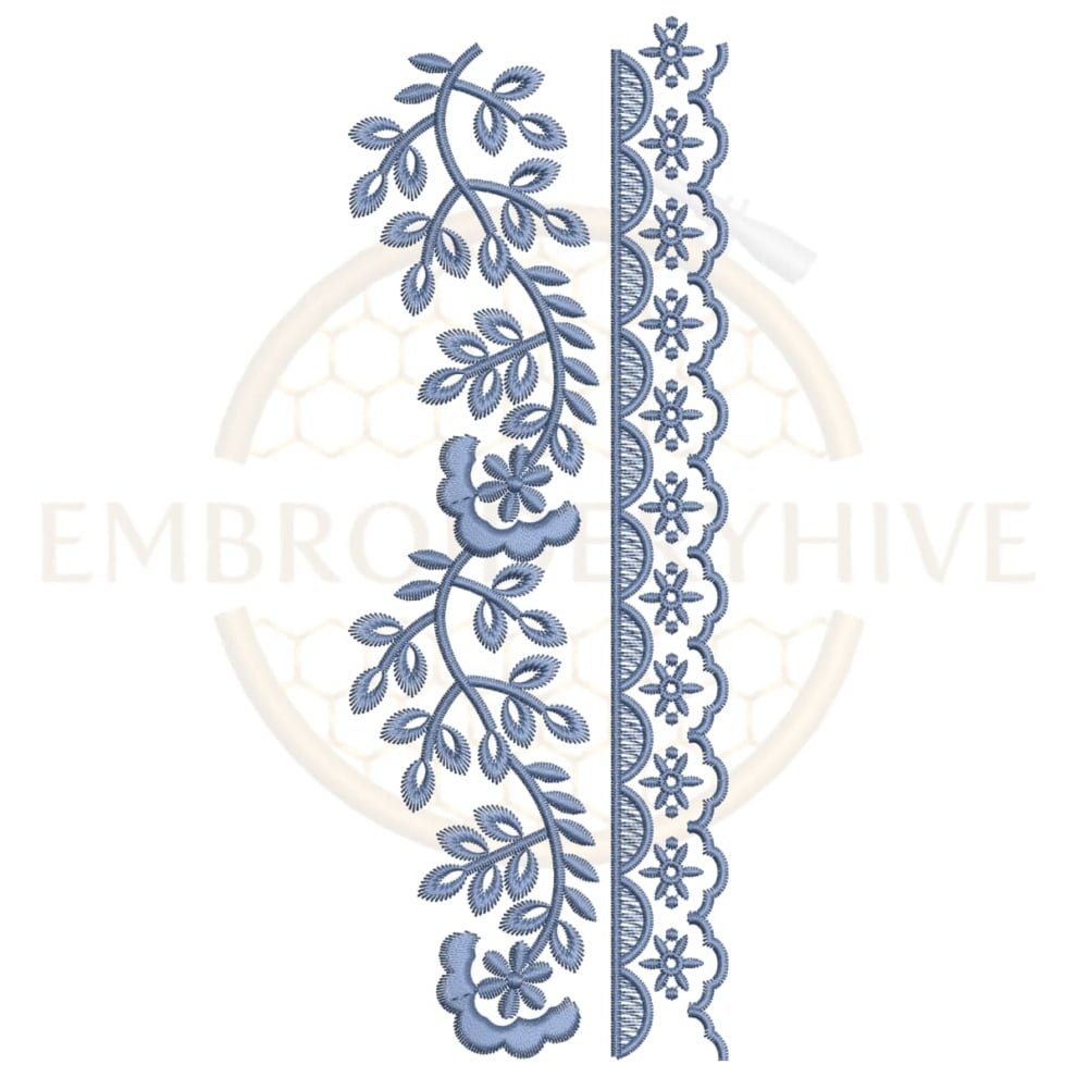 Flower Border Embroidery Design(E-0208) - EmbroideryHive
