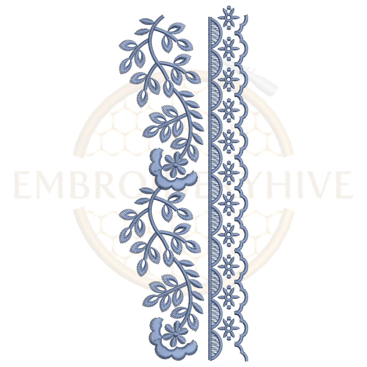 Floral Border Embroidery Design(E-0248) - EmbroideryHive