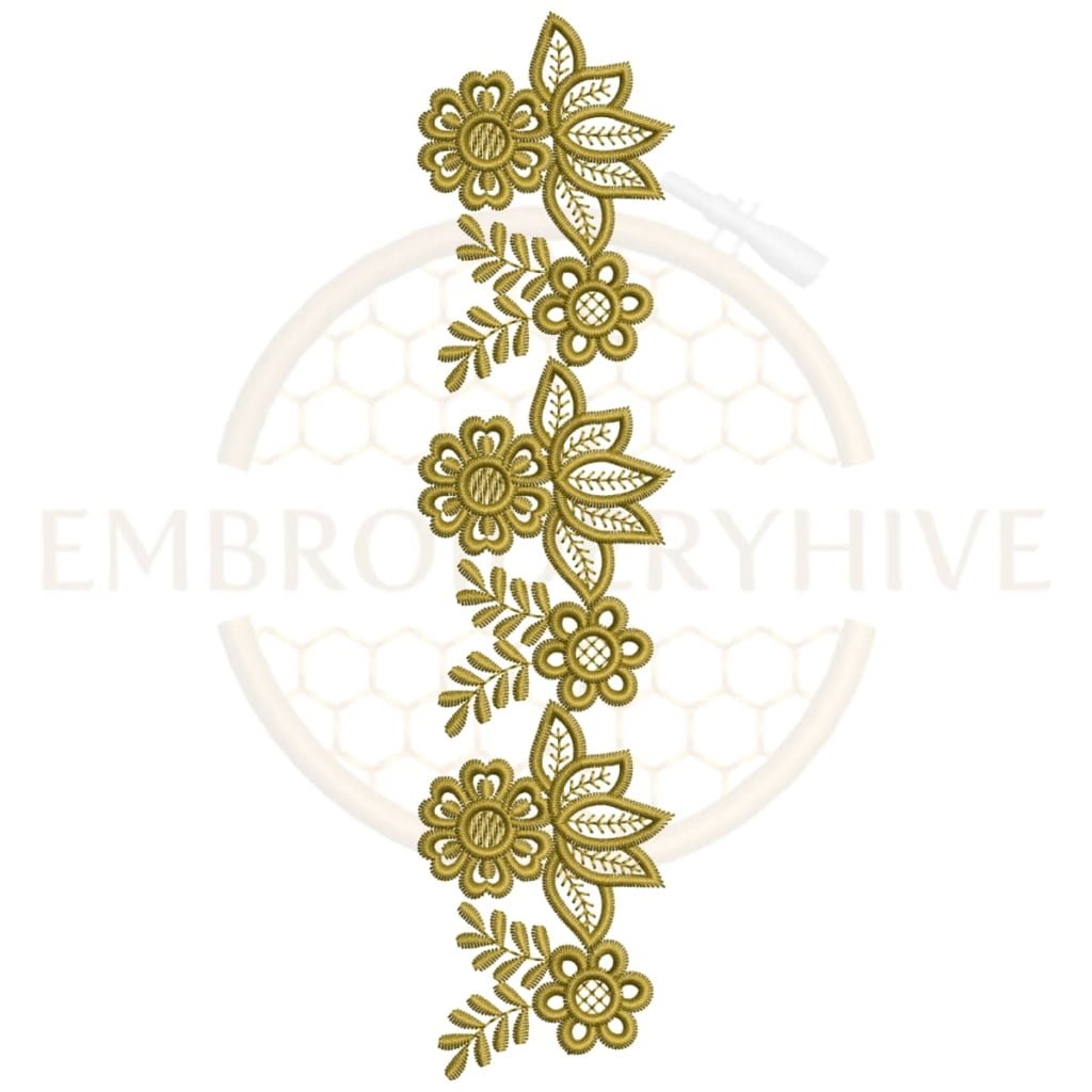 Floral Border Embroidery Design(E-0274) - EmbroideryHive