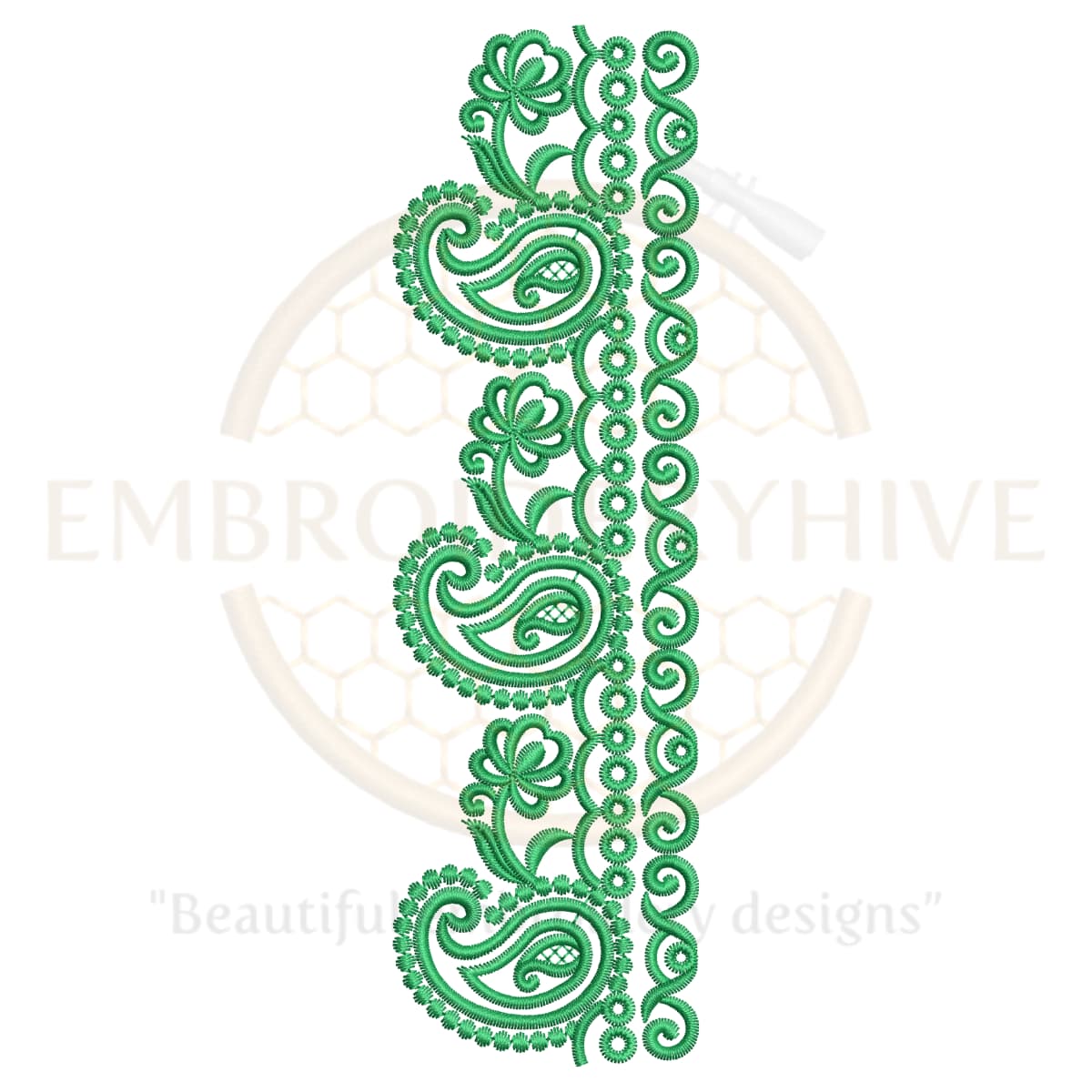 Floral Border Embroidery Design(E-0421) - EmbroideryHive