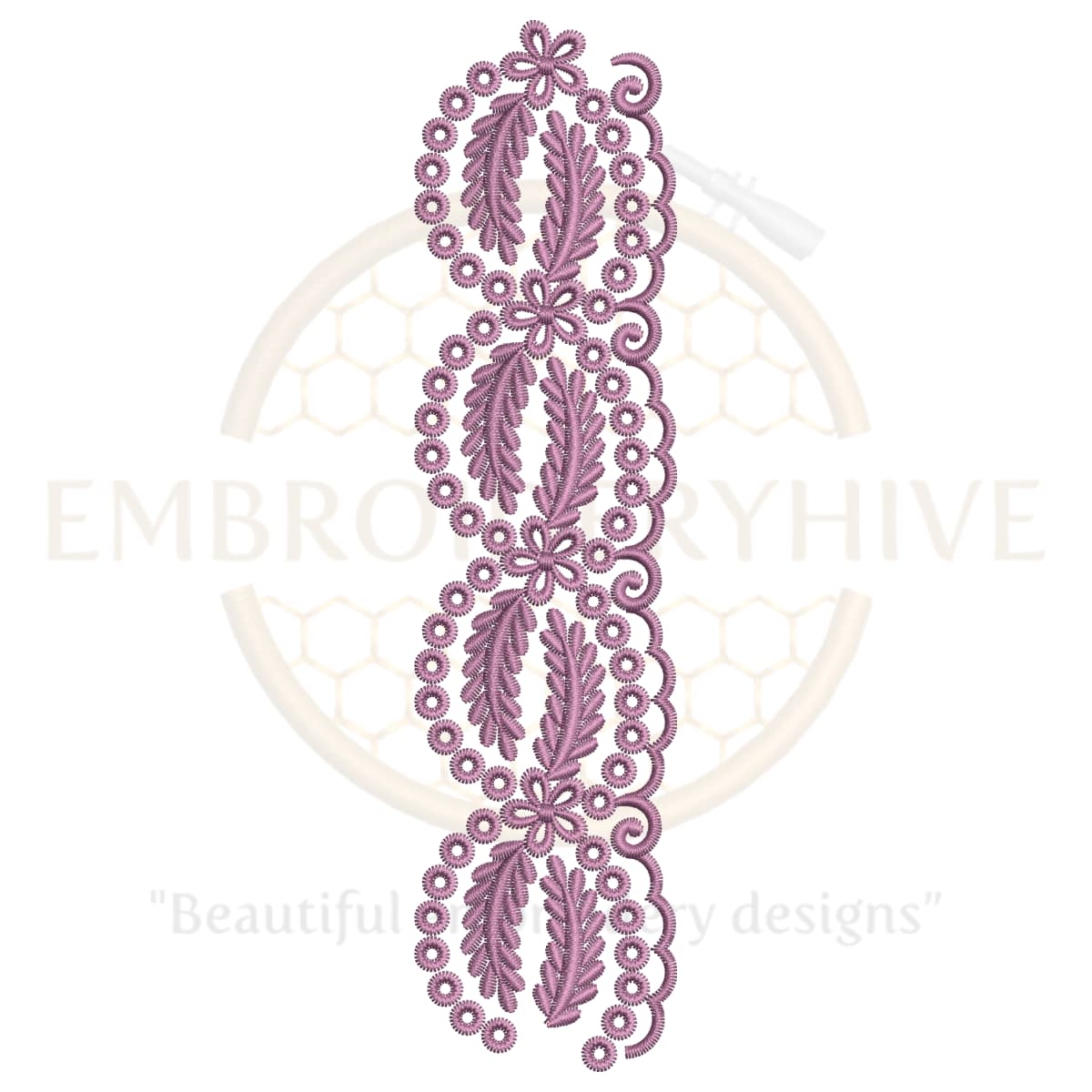 Floral Border Embroidery Design(E-0428) - EmbroideryHive