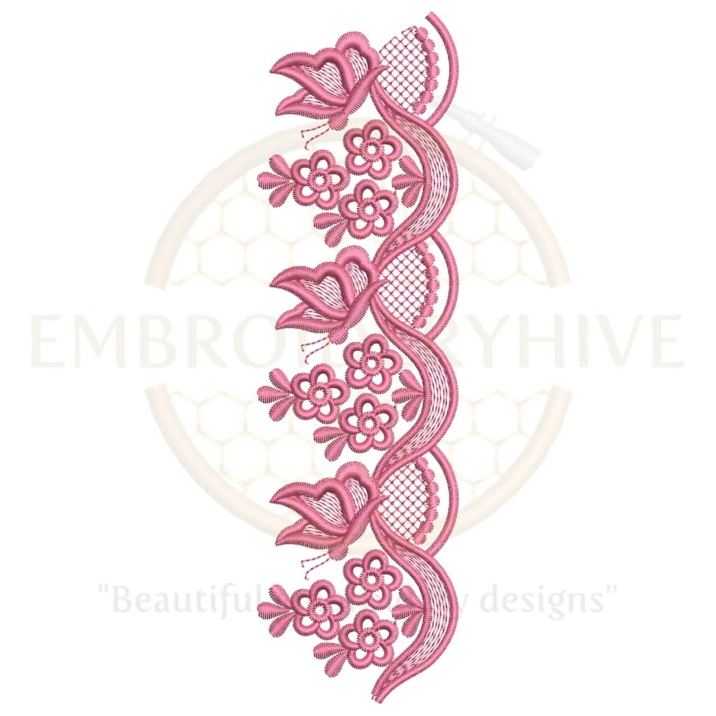 Floral Border Embroidery Design (E-0637) - EmbroideryHive
