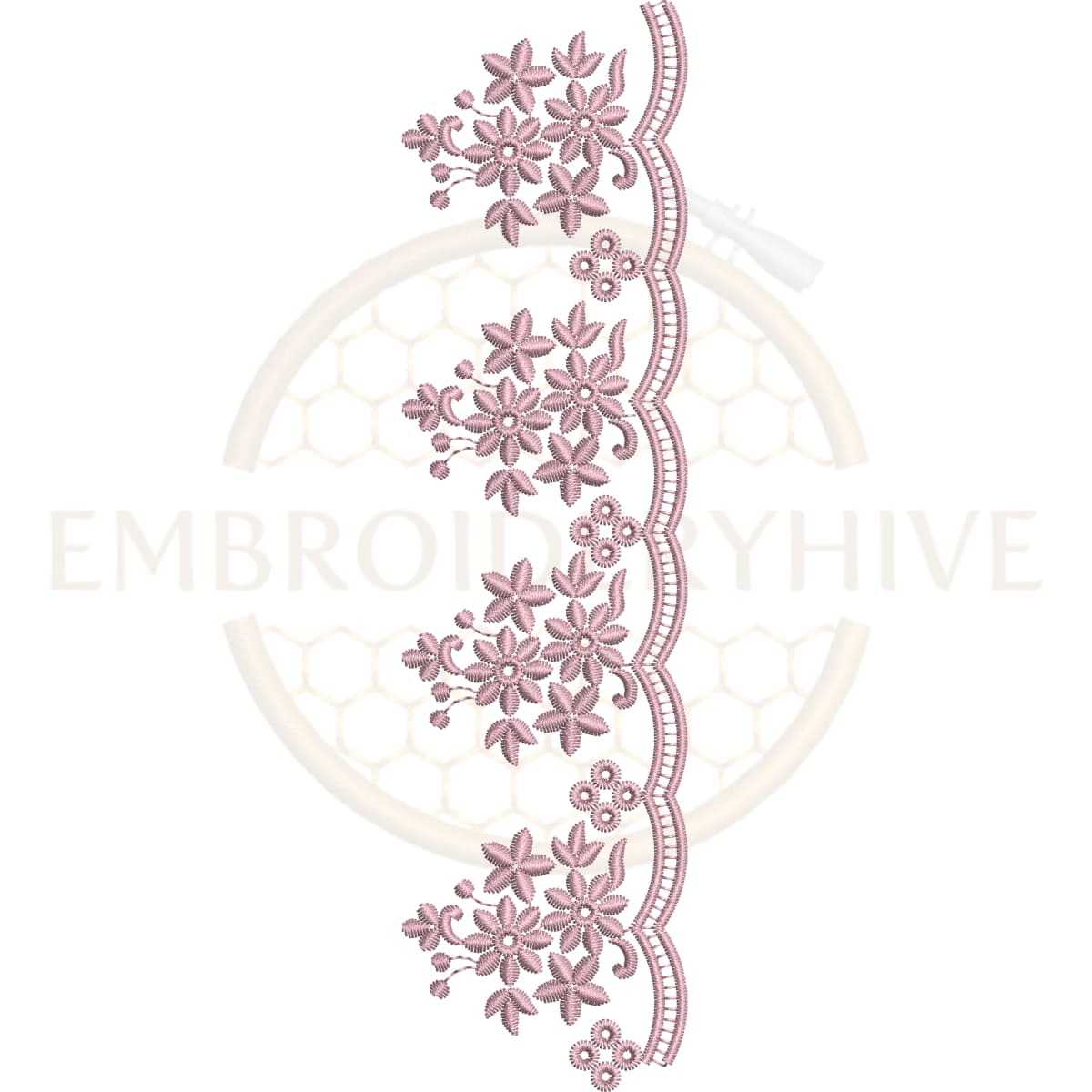 Floral Border Embroidery Design(E-0023) - EmbroideryHive