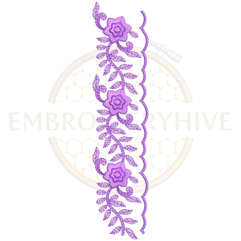 Floral Border Embroidery Design(E-0157) - EmbroideryHive