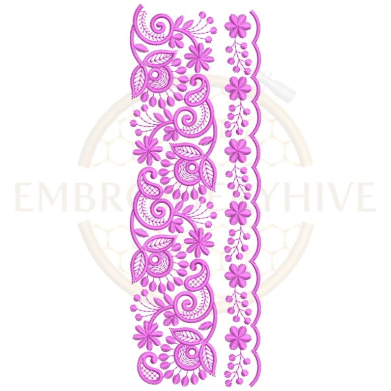 Flower Border Embroidery Design(E-0172) - EmbroideryHive