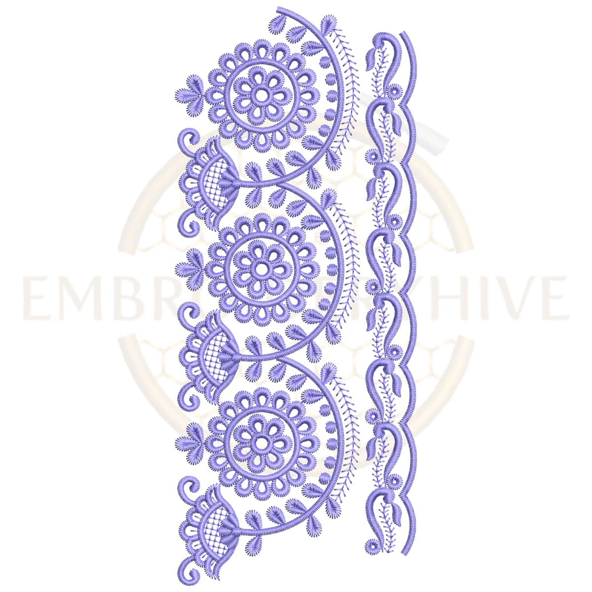 Flower Border Embroidery Design(E-0208) - EmbroideryHive