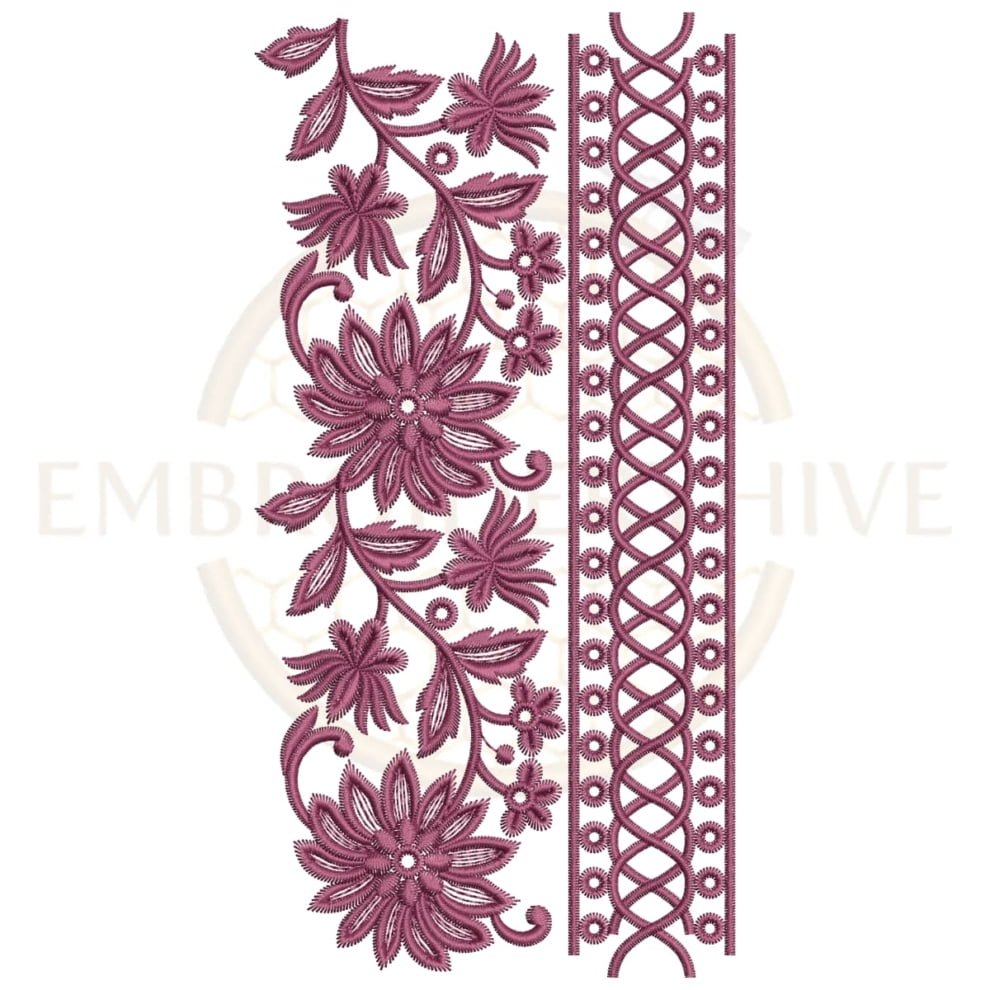 Border Embroidery Design(E-0255) - EmbroideryHive