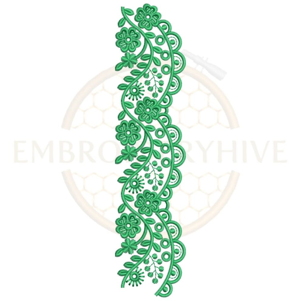 Floral Border Embroidery Design(E-0391) - EmbroideryHive