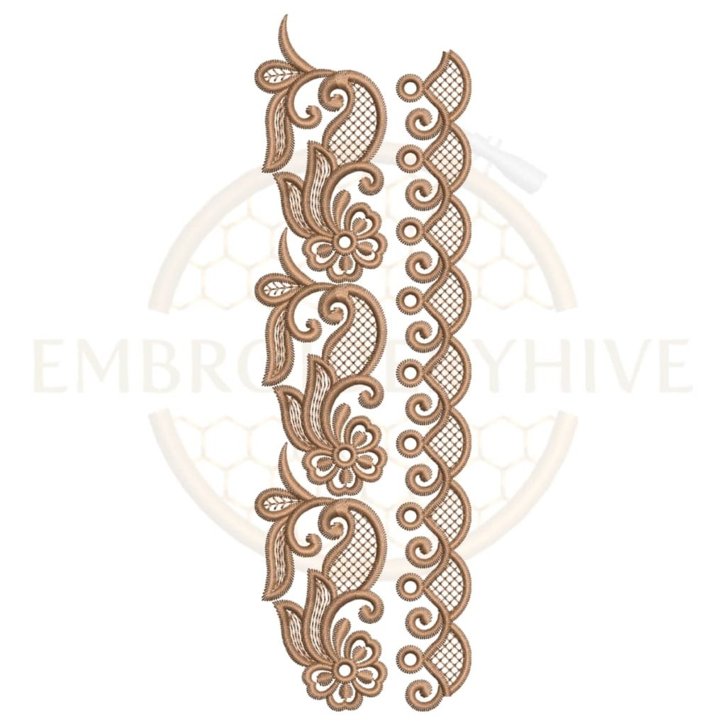 Flower Border Embroidery Design(E-0383) - EmbroideryHive