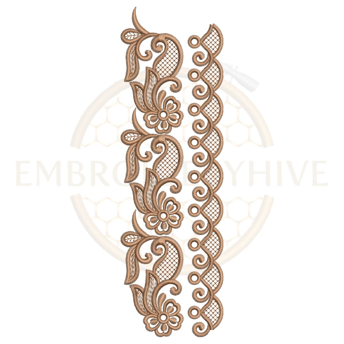 Flower Border Embroidery Design(E-0383) - EmbroideryHive