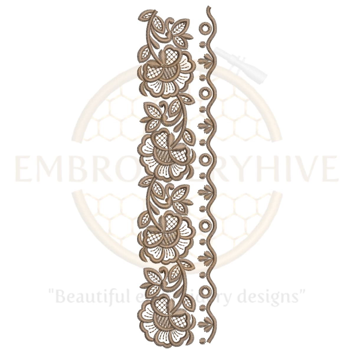 Flower Border Embroidery Design(E-0415) - EmbroideryHive