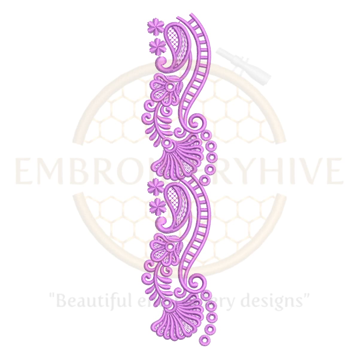 Flower Border Embroidery Design(E-0418) - EmbroideryHive