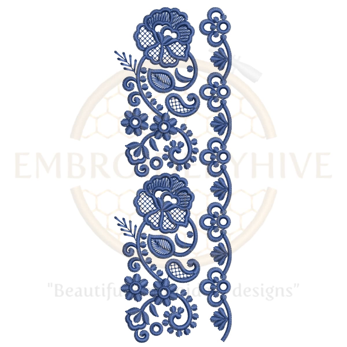 Flower Border Embroidery Design(E-0441) - EmbroideryHive