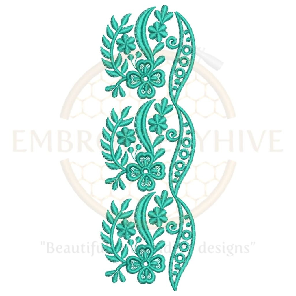 Flower Border Embroidery Design(E-0537) - EmbroideryHive