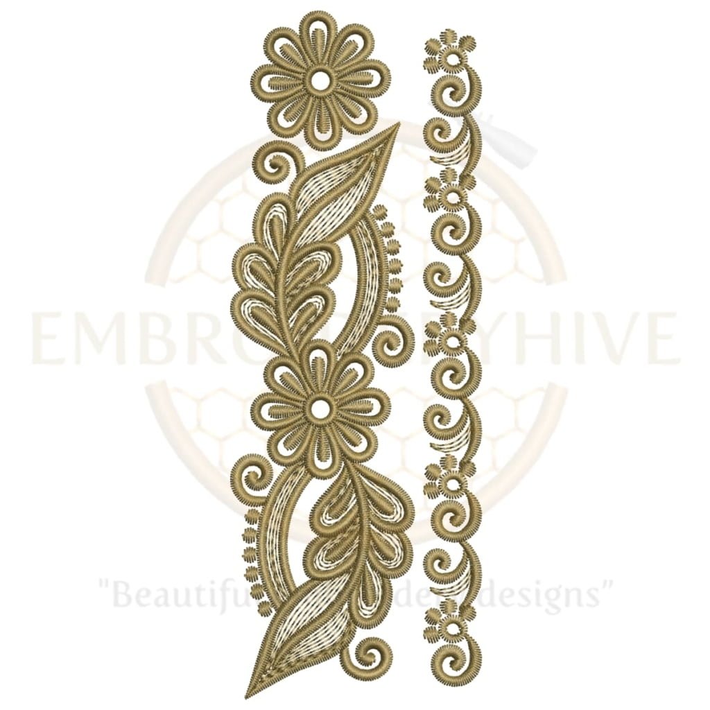 Butterfly Border Embroidery Design(E-0516) - EmbroideryHive