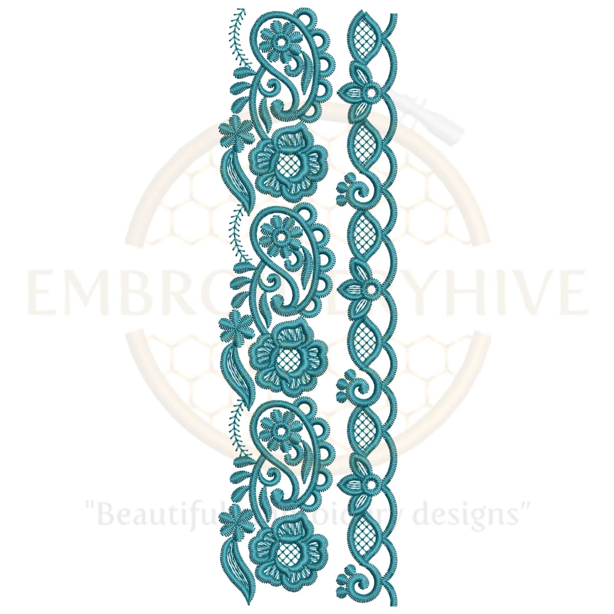 Flower Border Embroidery Design(E-0509) - EmbroideryHive