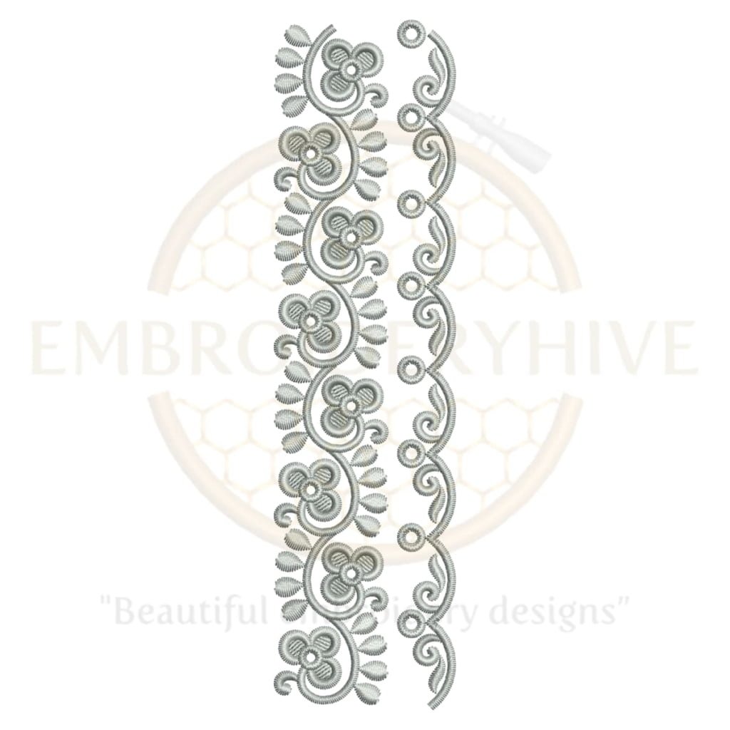 Flower Border Embroidery Design(E-0535) - EmbroideryHive