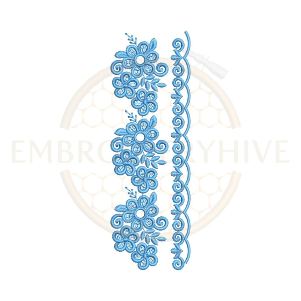 Floral Border Embroidery Design (E-0633) - EmbroideryHive