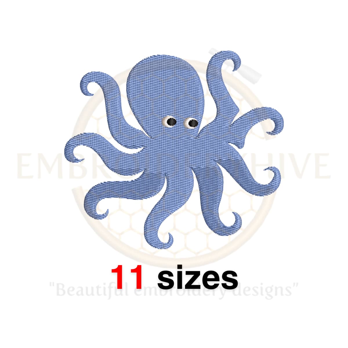 Octopus Embroidery design - EmbroideryHive
