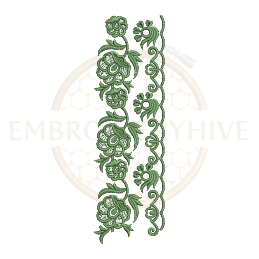 Flower Border Embroidery Design(E-0387) - EmbroideryHive
