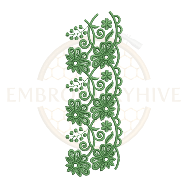 Flower Border Embroidery Design (E-0592) - EmbroideryHive