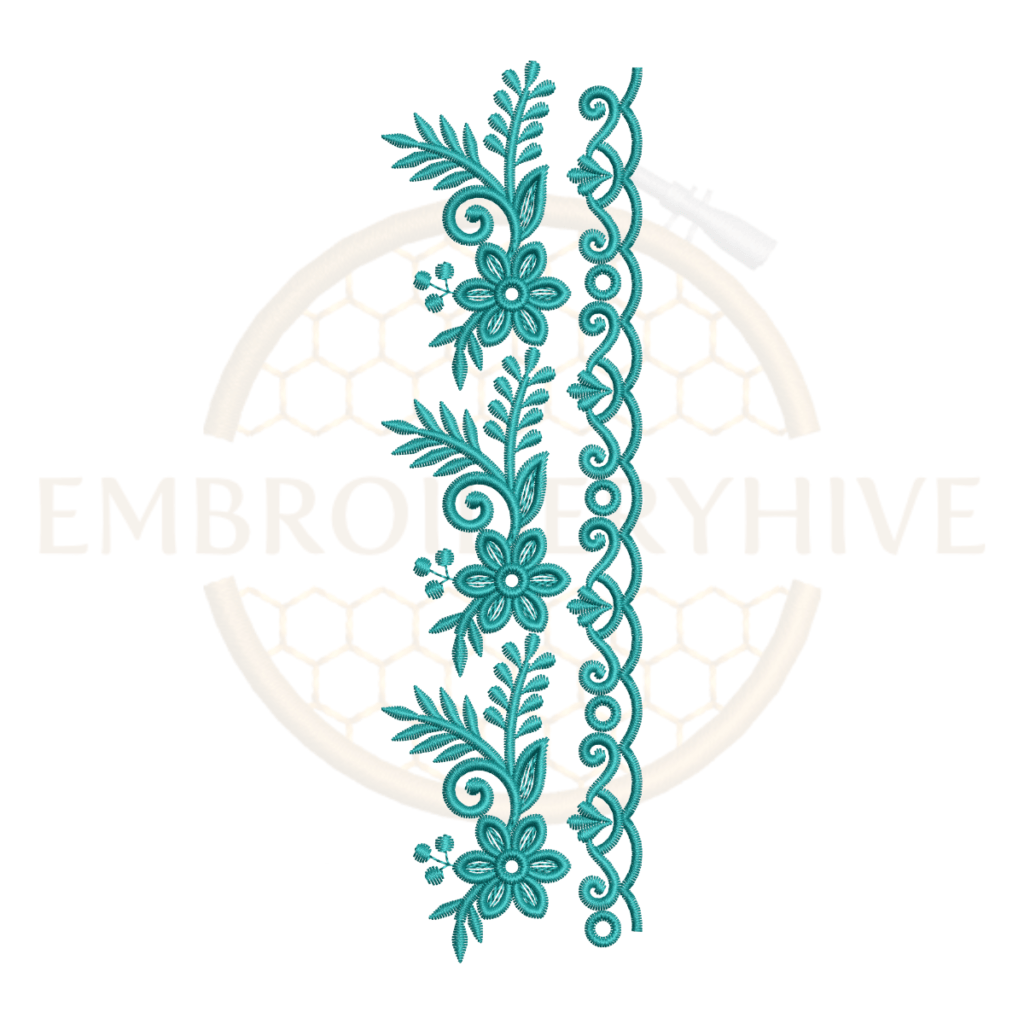 Flower Border Embroidery Design (E-0598) - EmbroideryHive