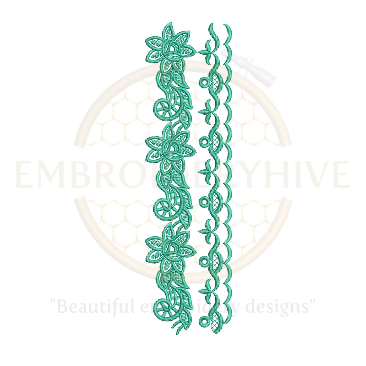 Flower Border Embroidery Design (E-0628) - EmbroideryHive