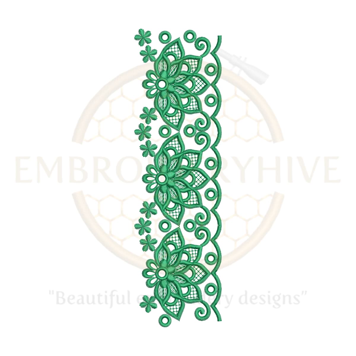Flower Border Embroidery Design (E-0630) - EmbroideryHive