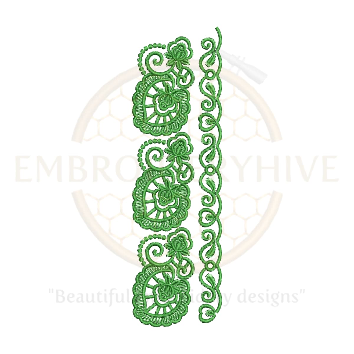 Flower Border Embroidery Design (E-0653) - EmbroideryHive