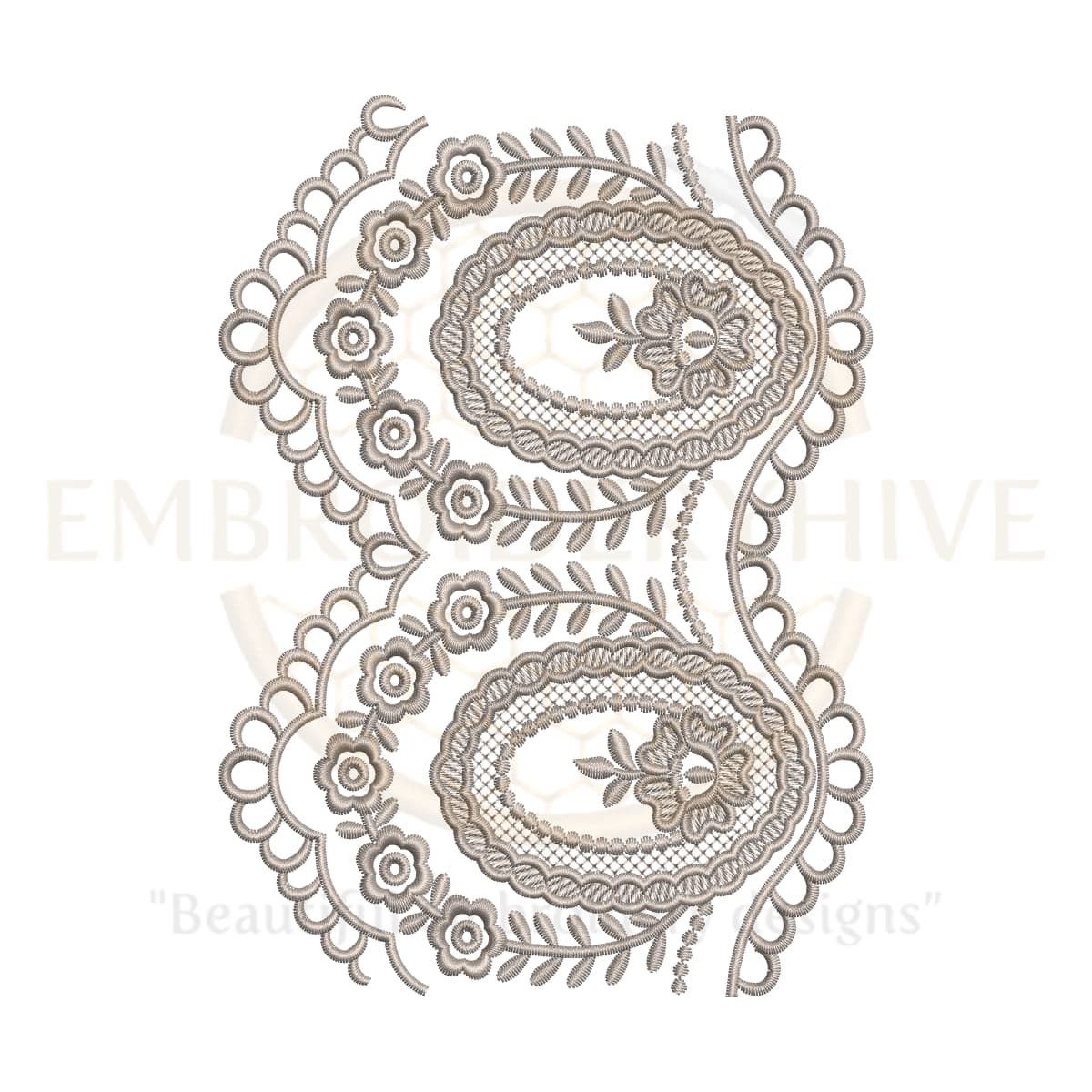 Flower Border Embroidery Design (E-0692) - EmbroideryHive