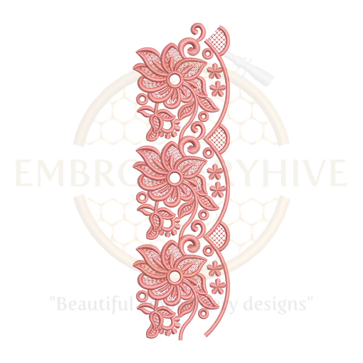 Flower Border Embroidery Design (E-0698) - EmbroideryHive