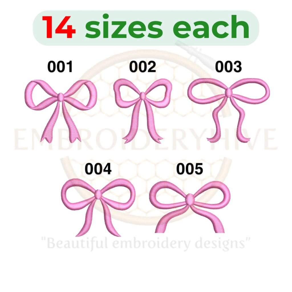 Bow Embroidery Design Set - EmbroideryHive