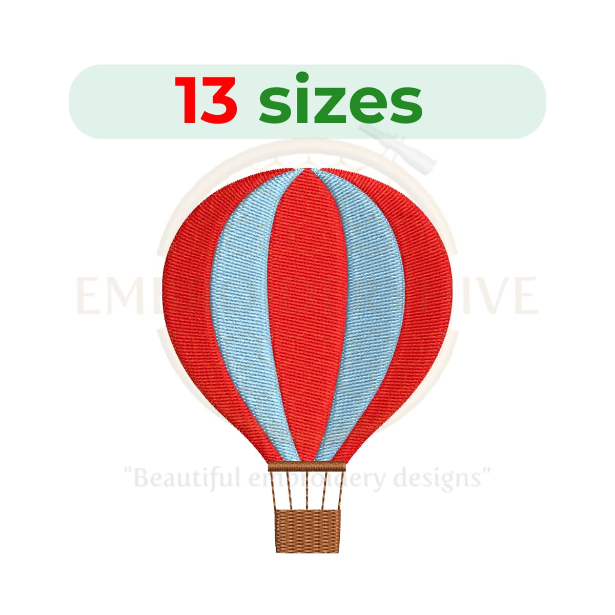 Air Balloon embroidery design - EmbroideryHive