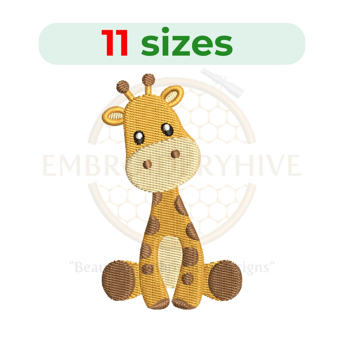 Baby Giraffe Embroidery Design - EmbroideryHive
