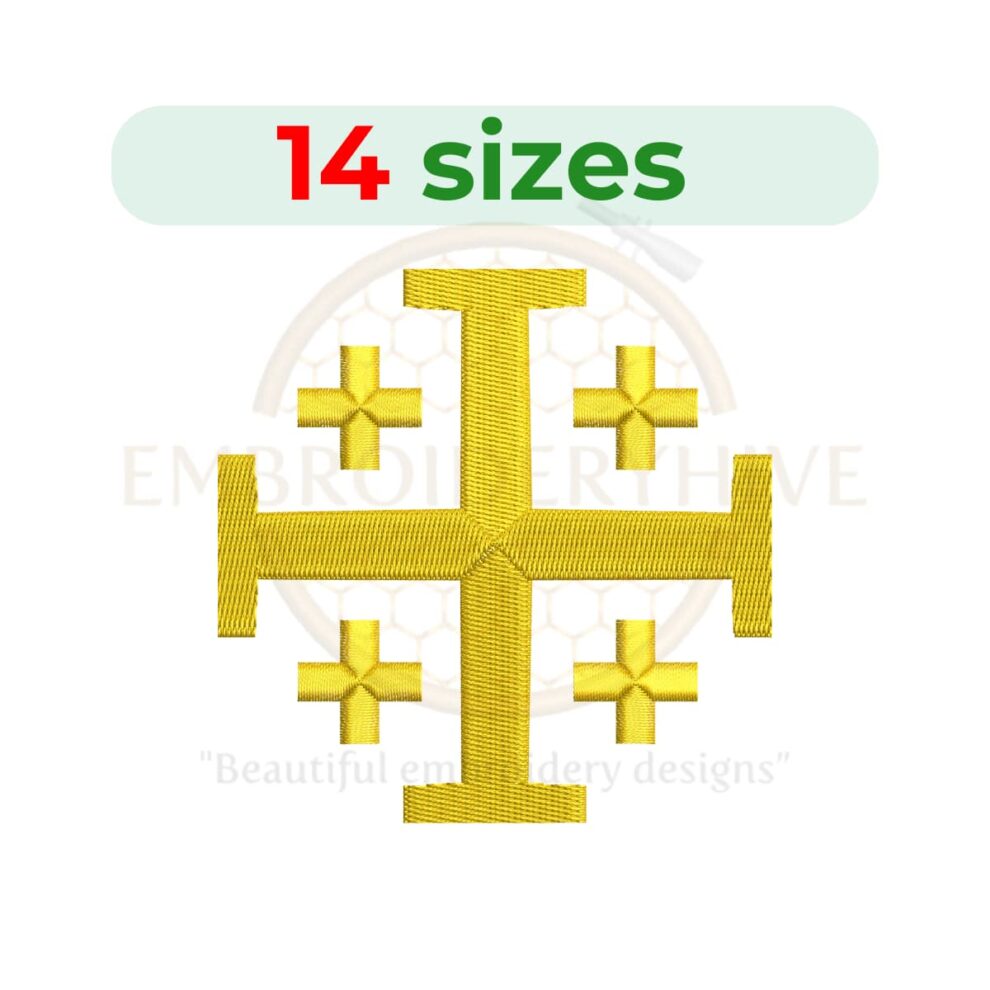 Jerusalem Cross Embroidery Design - EmbroideryHive