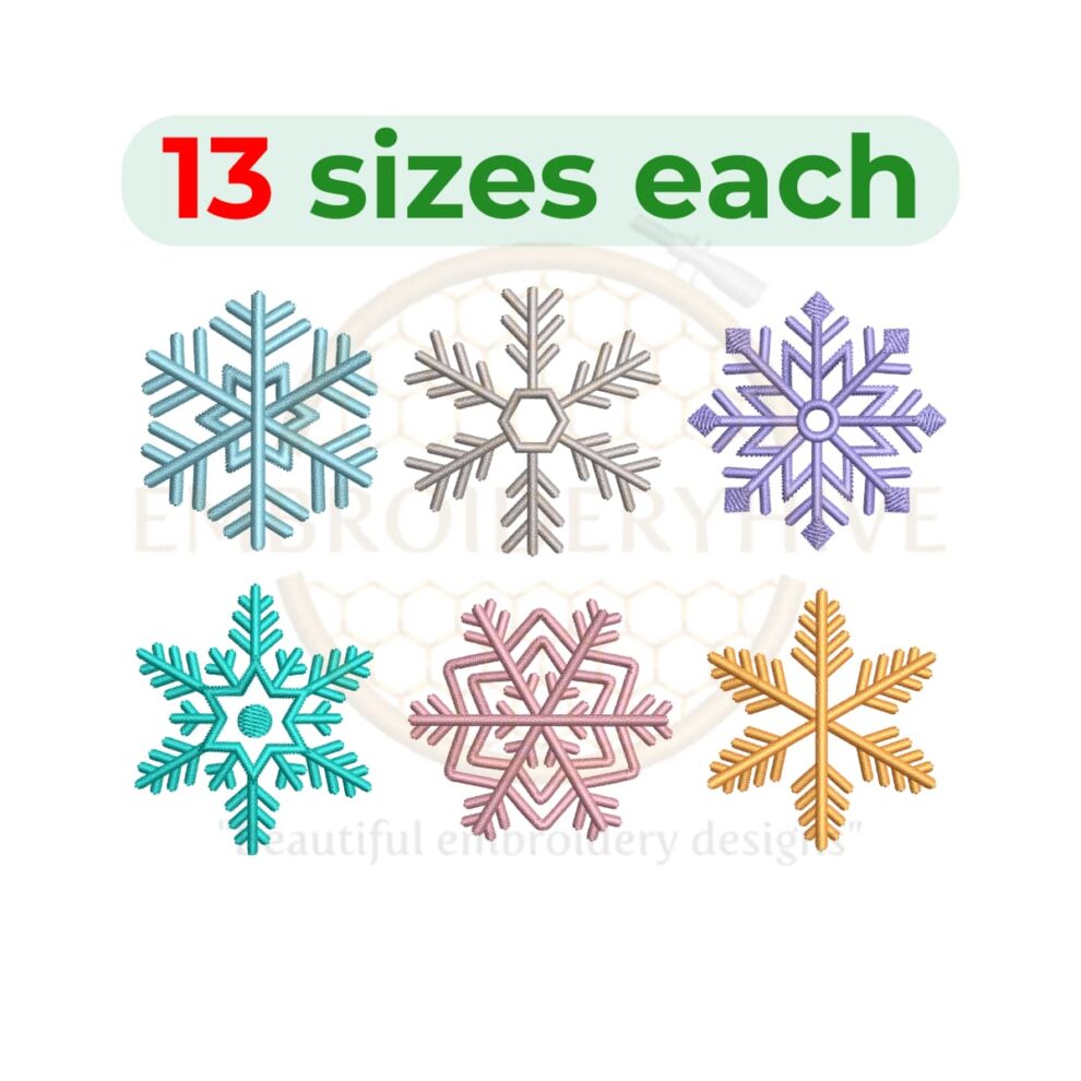 Snowflake Embroidery Design Set - EmbroideryHive