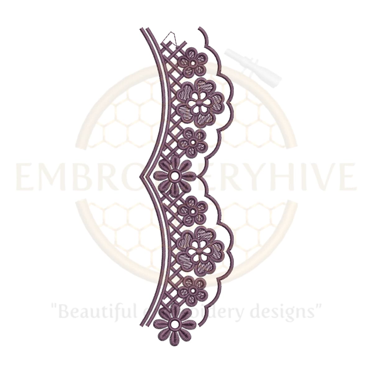 Flower Border Embroidery Design (E-0803) - EmbroideryHive