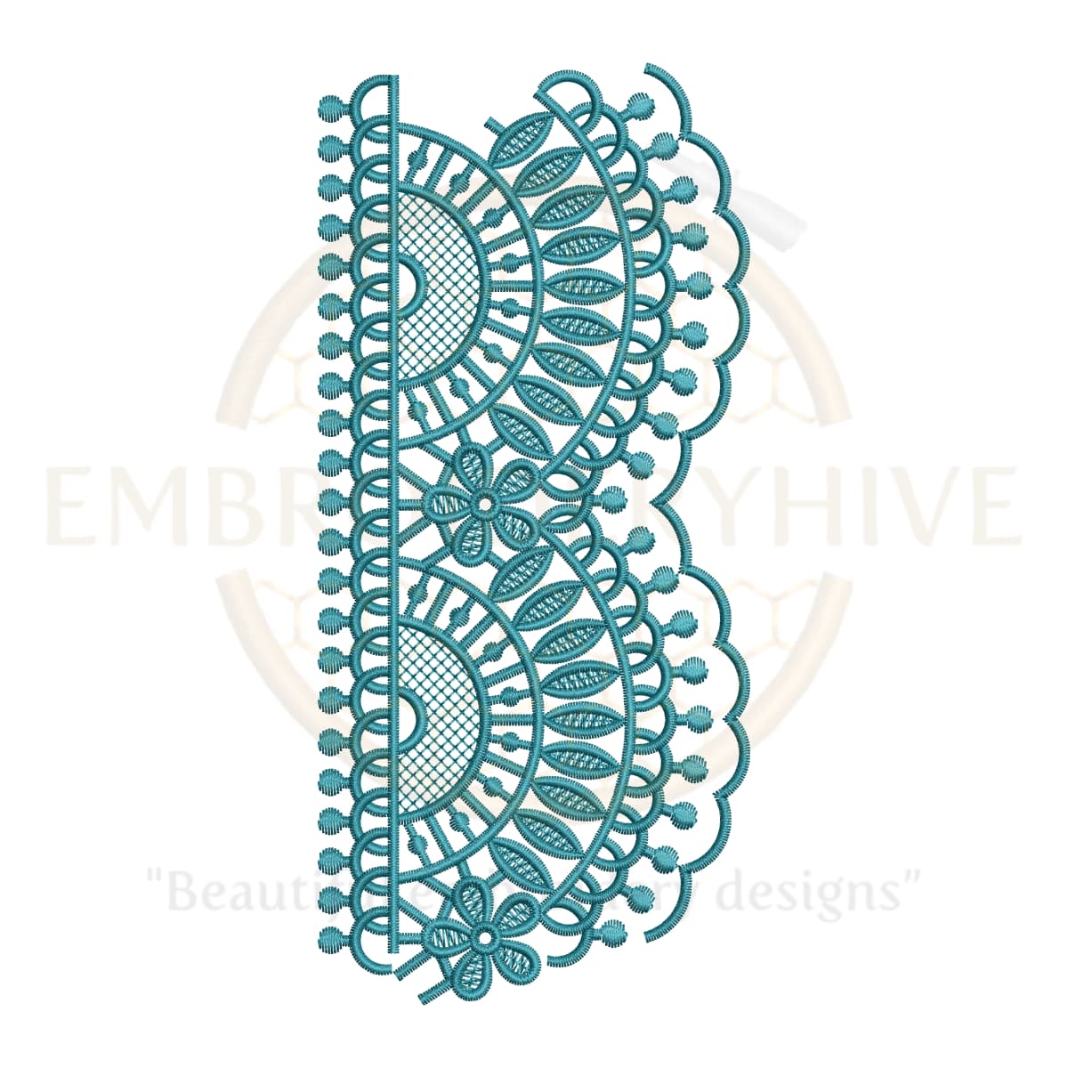 Flower Border Embroidery Design (E-0805) - EmbroideryHive
