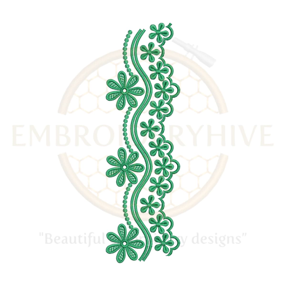 Floral Border Embroidery Design (E-0796) - EmbroideryHive
