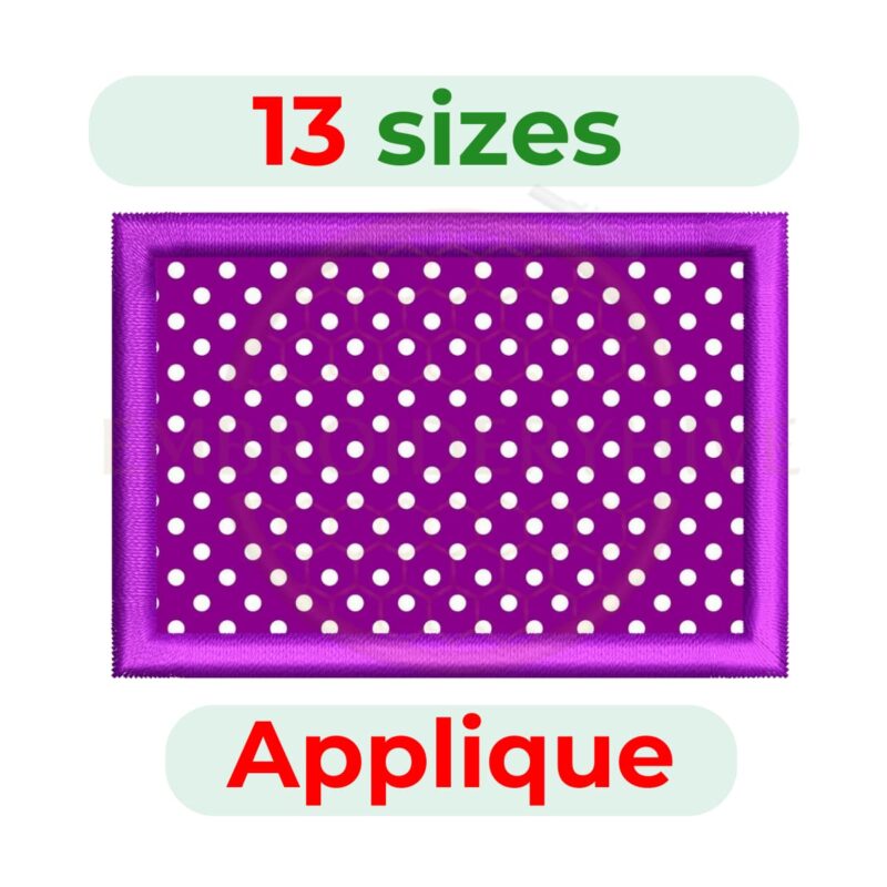 Rectangle Applique Embroidery Design (1.5–7.5 inch) - EmbroideryHive