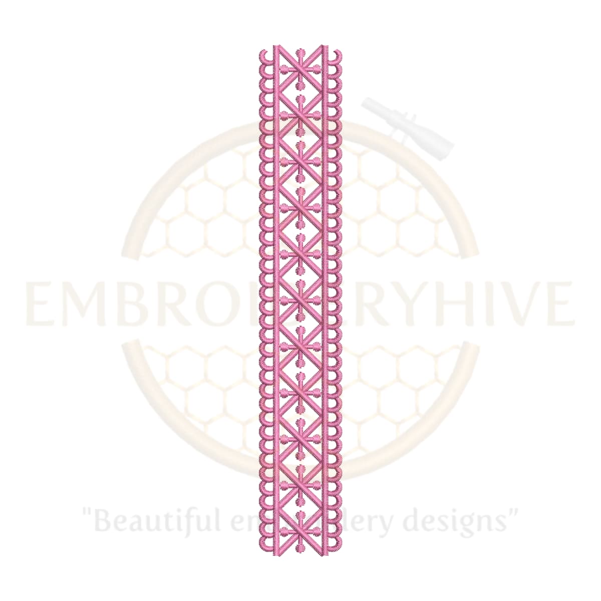 Border embroidery design-Scallop Cross Stitch (E-0921) - EmbroideryHive